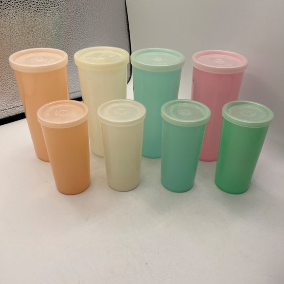 Tupperware | Dining | Tupperware Pastel Drinking Tall Cupstumblers With ...